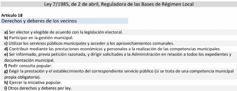 Ley 7-1985 de Régimen Local | PDF