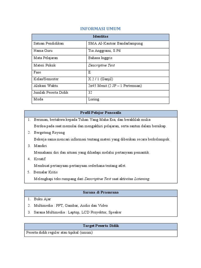 Modul Ajar Listening Speaking Pdf