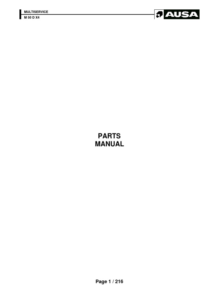 AUSA M50D X4 Parts Manual | PDF | Axle | Washer (Hardware)