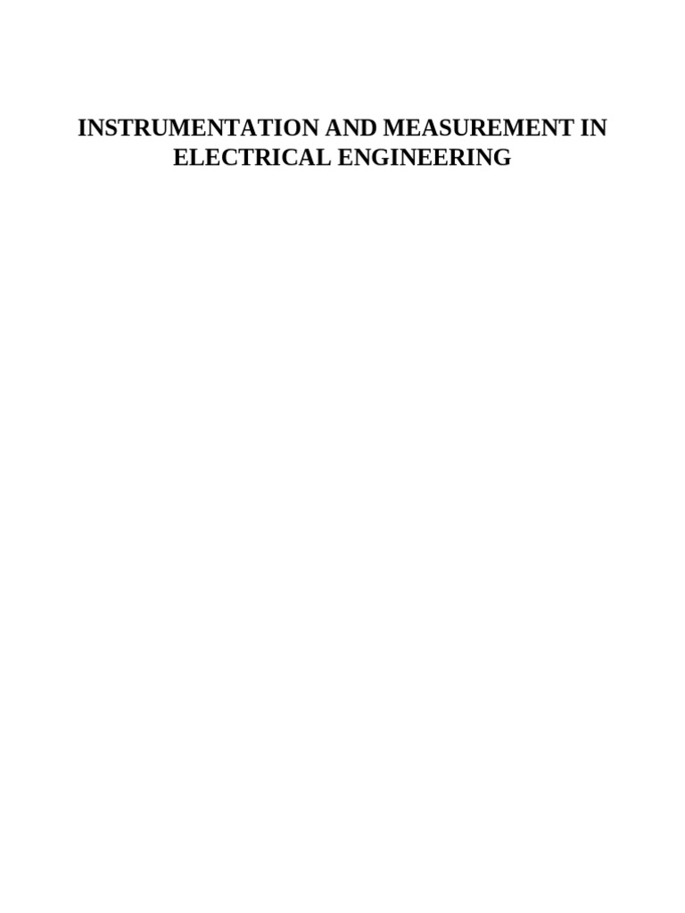Instrumentation and Measurement in Electrical Engineering | PDF ...