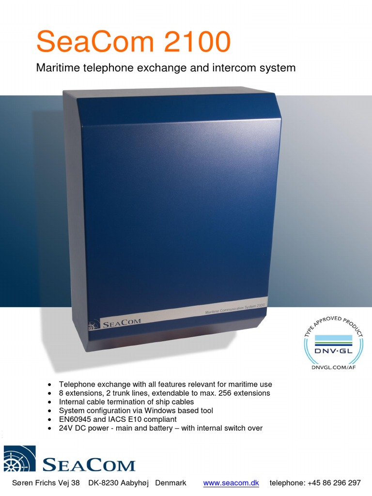 SeaCom 2100 Maritime Telephone System | PDF | Technology & Engineering