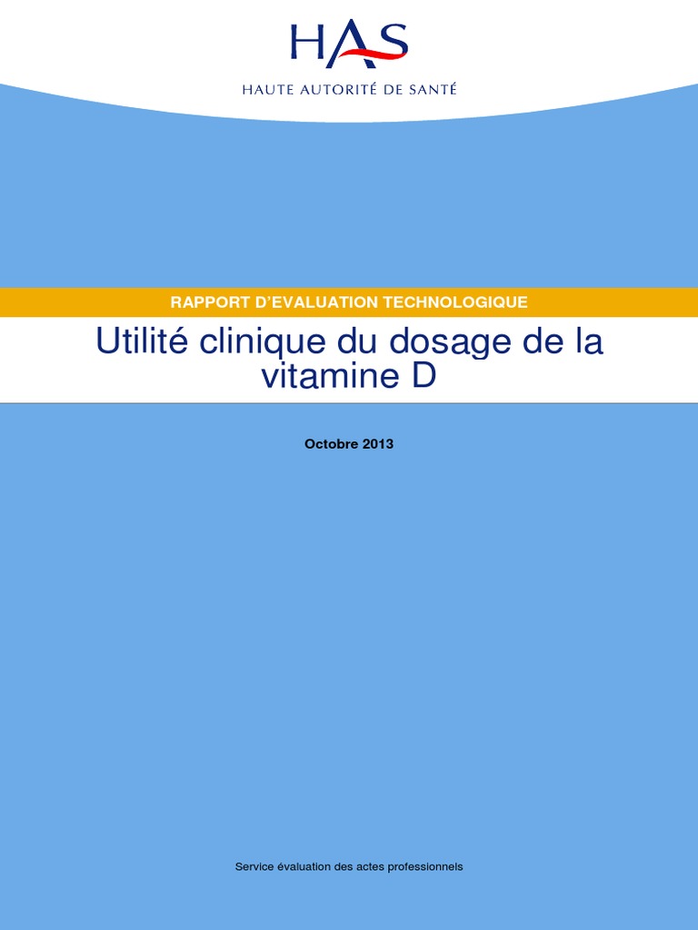 Vitamine D: Évaluation Clinique | PDF | Vitamine D | Spécialités médicales