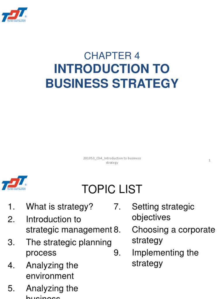 Chapter 4 - Introduction To Business Strategy | PDF