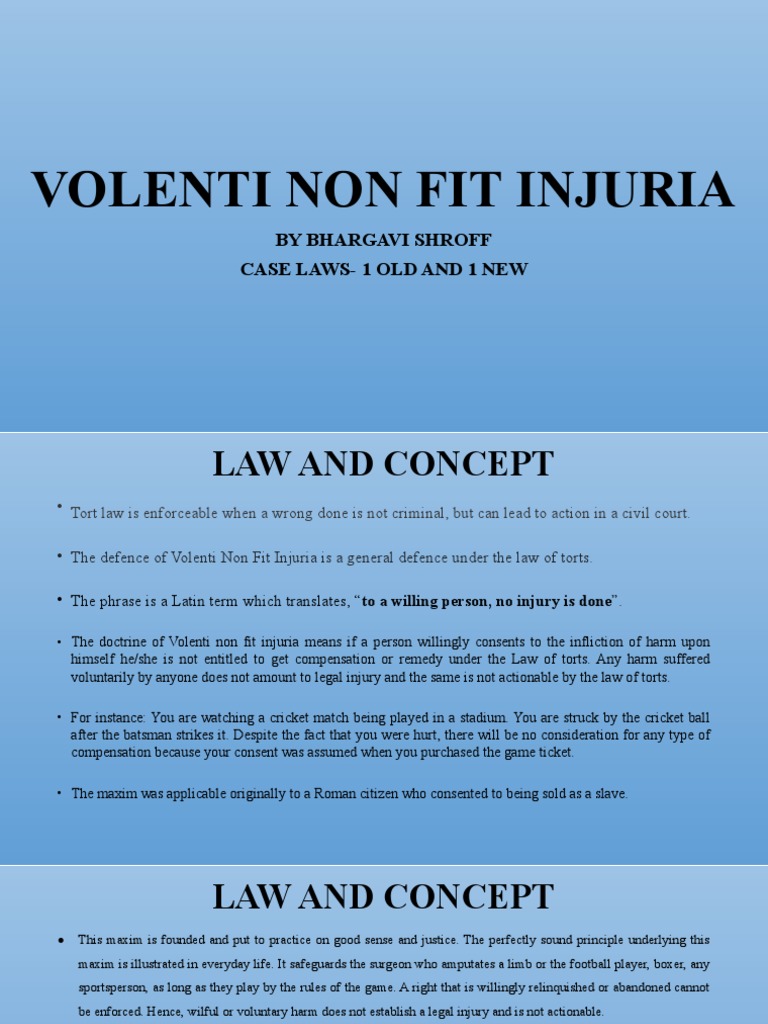 Volenti Non Fit Injuria | PDF
