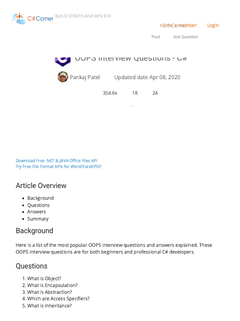 2rg Oops Interview Questions C Pdf