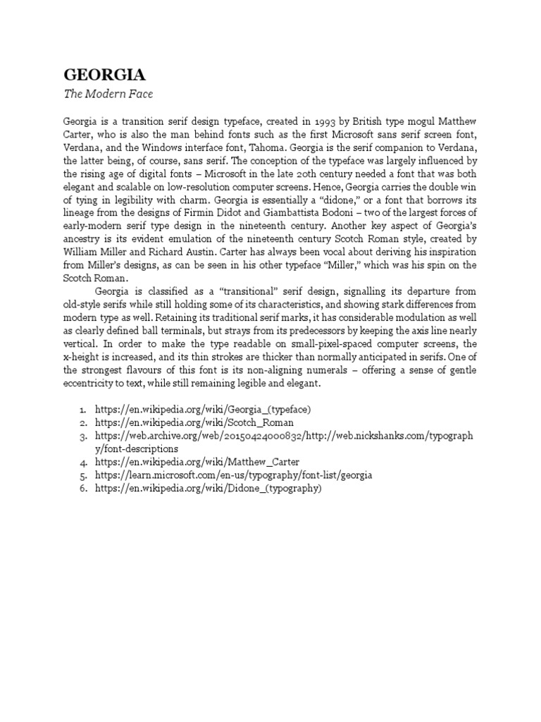 Georgia: A Digital Serif Evolution | PDF