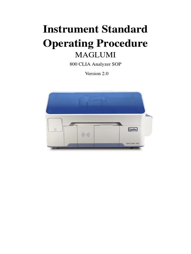 Maglumi 800 Sop V2.0 160909 | PDF