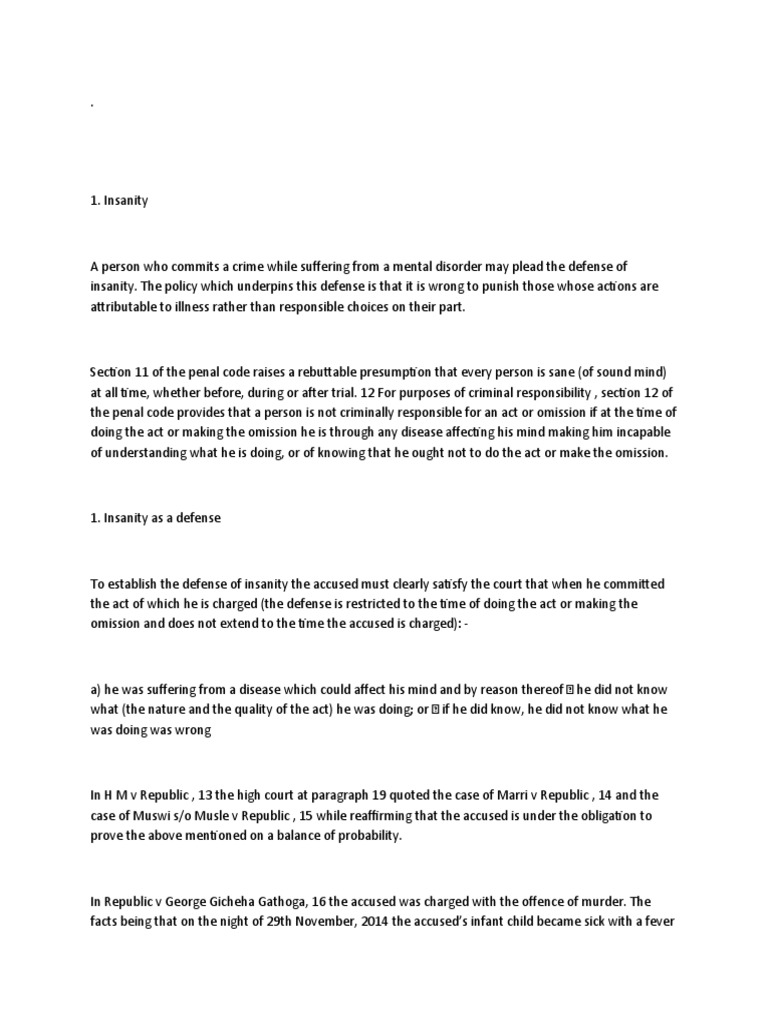 INSANITY | PDF | Insanity Defense | Misconduct INSANITY | PDF | Insanity Defense | Misconduct