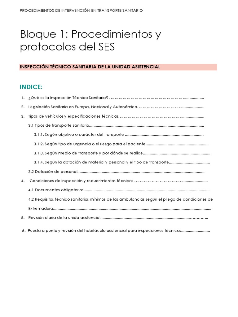 Manual Bloque Inspección Tecnica Sanitaria | PDF