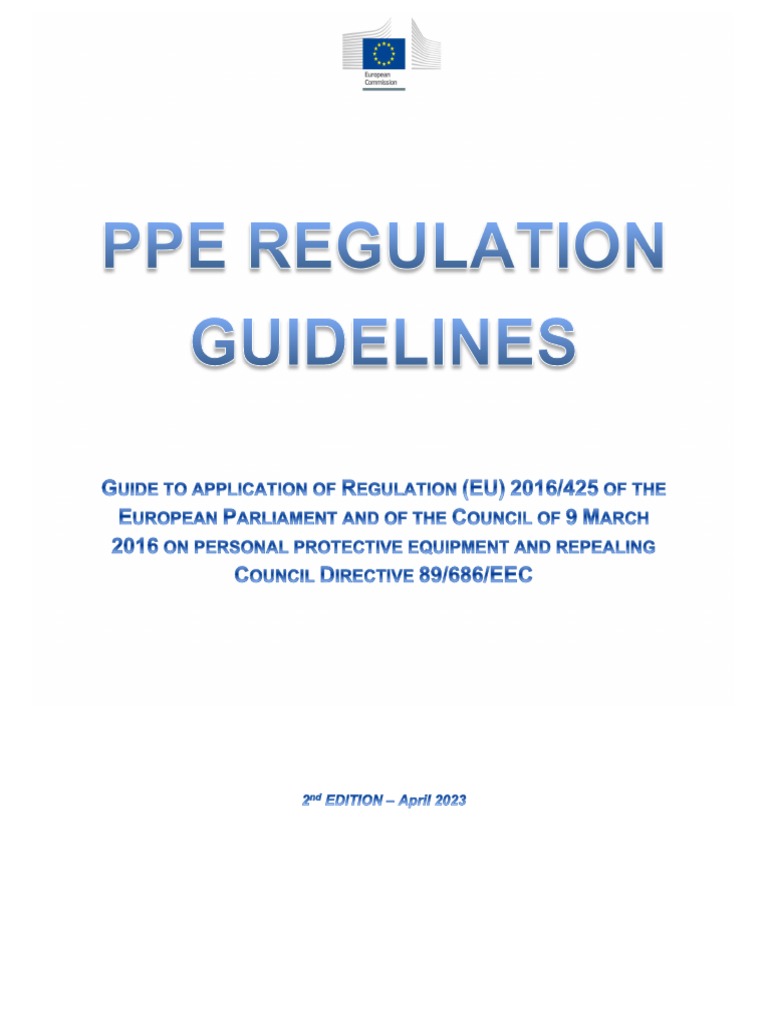PPE Regulation (EU) 2016 - 425 Guidelines - 2nd Edition - April 2023 | PDF