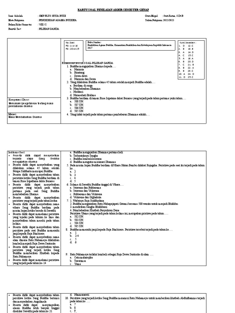 KARSOL PTS Kelas 8 GANJIL | PDF