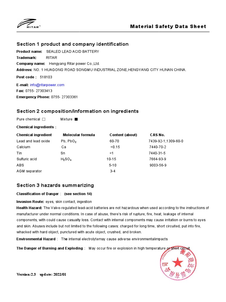 MSDS Hy | PDF