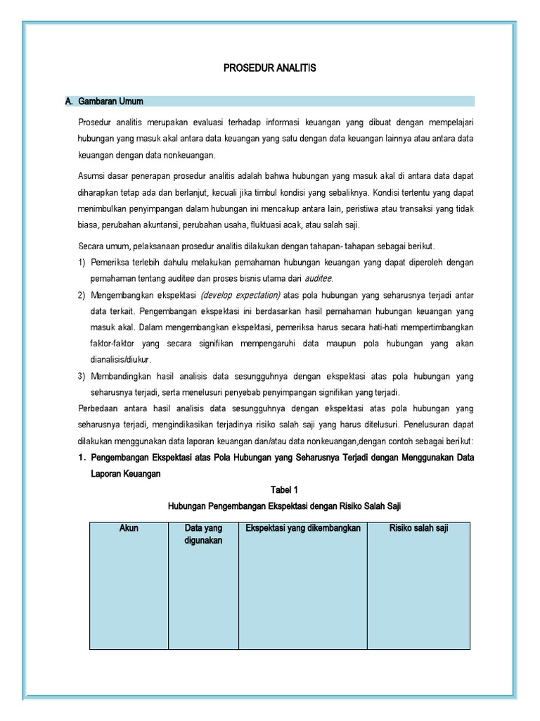 Prosedur Analitis dalam Audit Keuangan | PDF