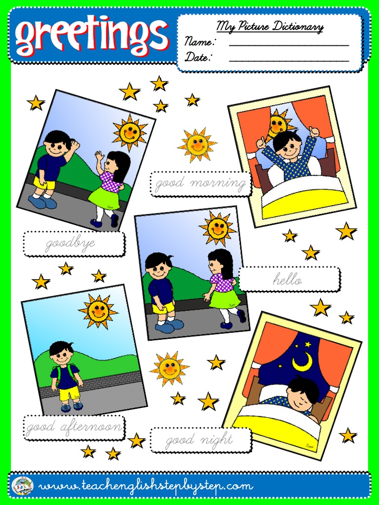 GREETINGS-PICTURE DICTIONARY | PDF