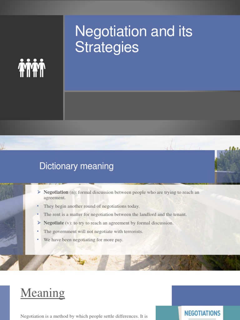 Negotiation and Its Strategies | Download Free PDF | Negotiation | Psychological Concepts