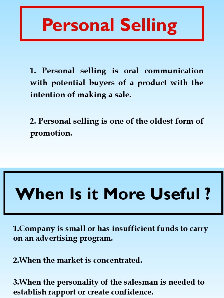 1.3 - Personal Selling | PDF | Sales | Marketing