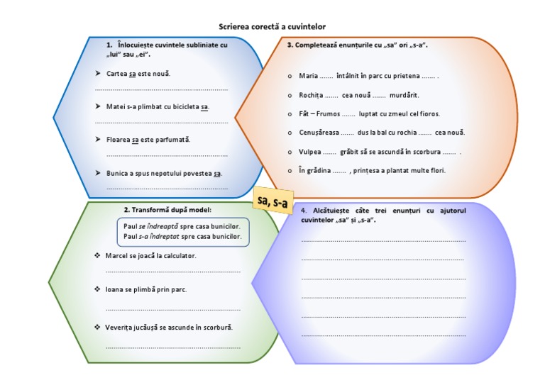 Scrierea Corecta A Cuvintelor Sa Si Sa | PDF