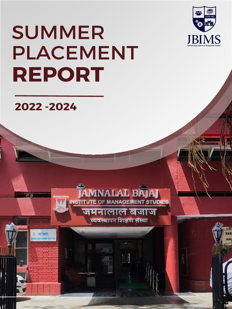 JBIMS Summer Placement Report 2023 | PDF