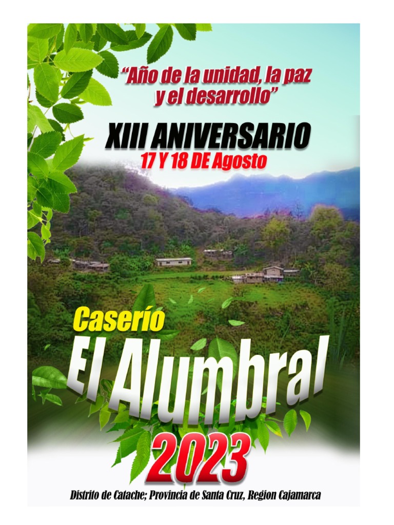 Programa de Aniversario Xiii Caserío El Alumbral | PDF