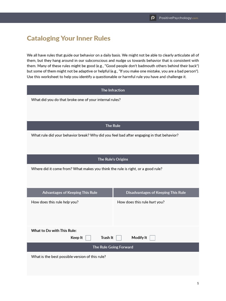 Cataloging Your Inner Rules | PDF