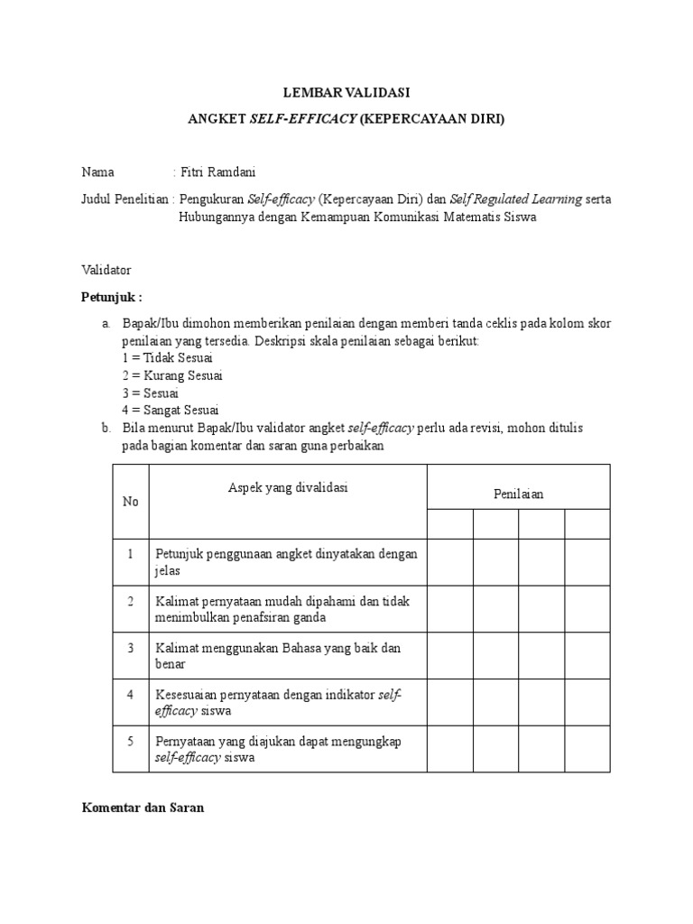 Lembar Validasi | PDF
