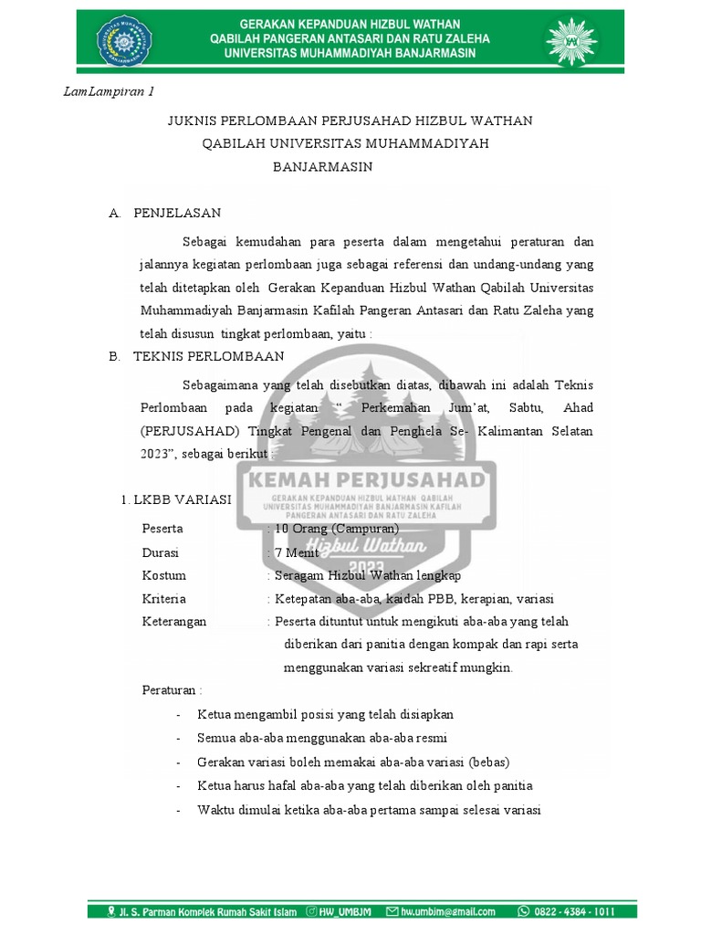 Panduan Lomba Hizbul Wathan | PDF