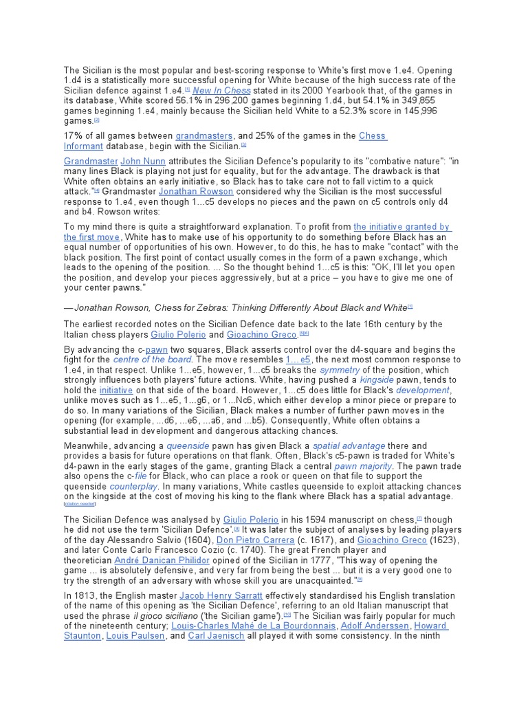 Sicilian Defense Guide | PDF