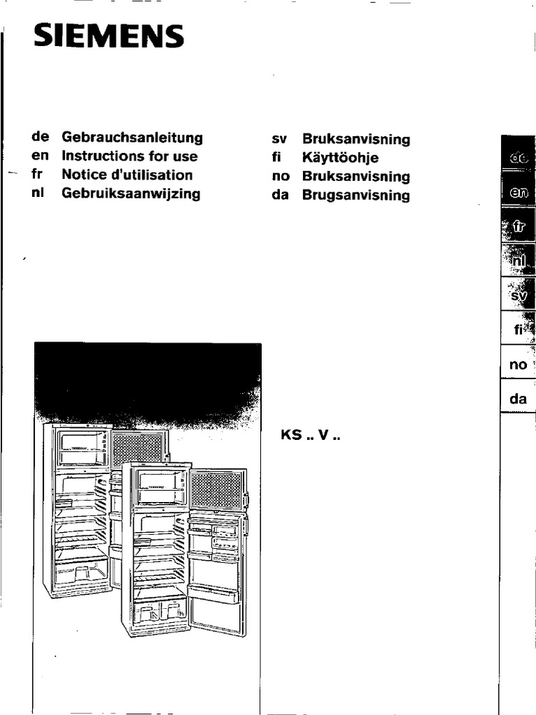 Siemens KS29V61 Fridge-Freezer | PDF