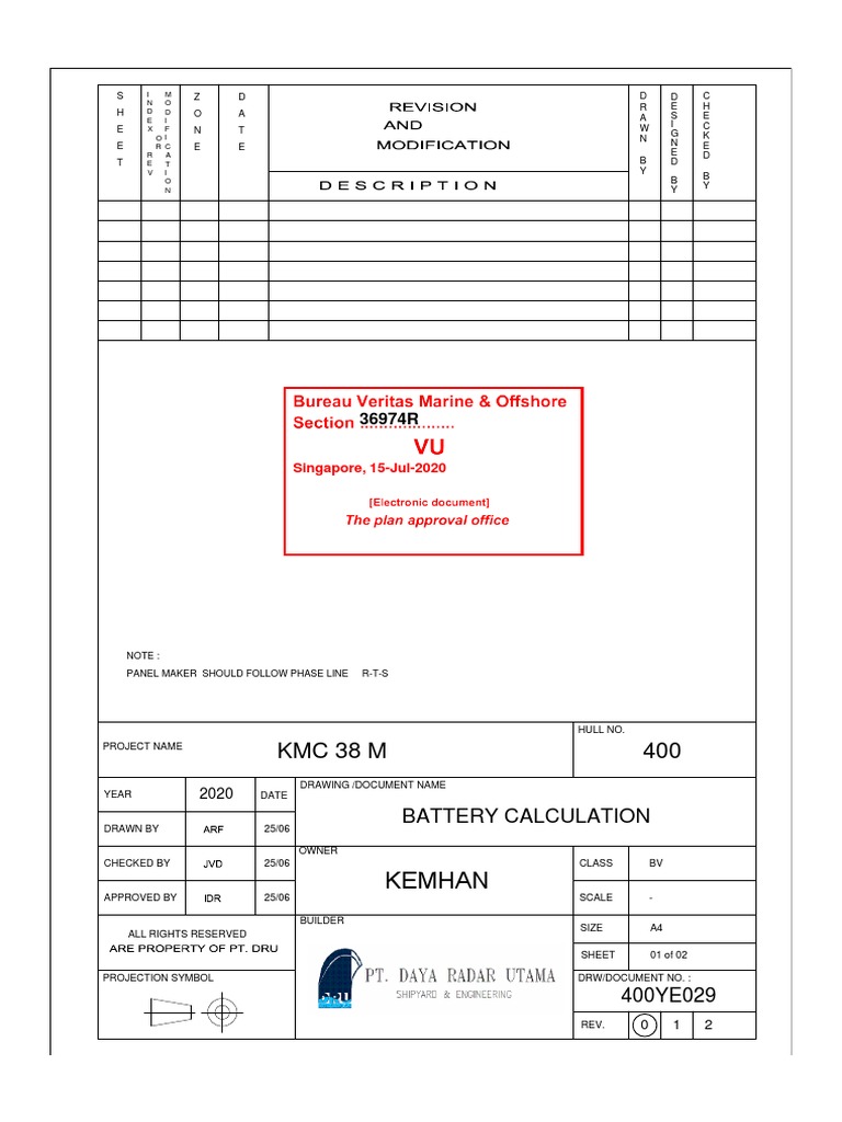 78. 400ye029r00 - Battery Calculation-bv | PDF