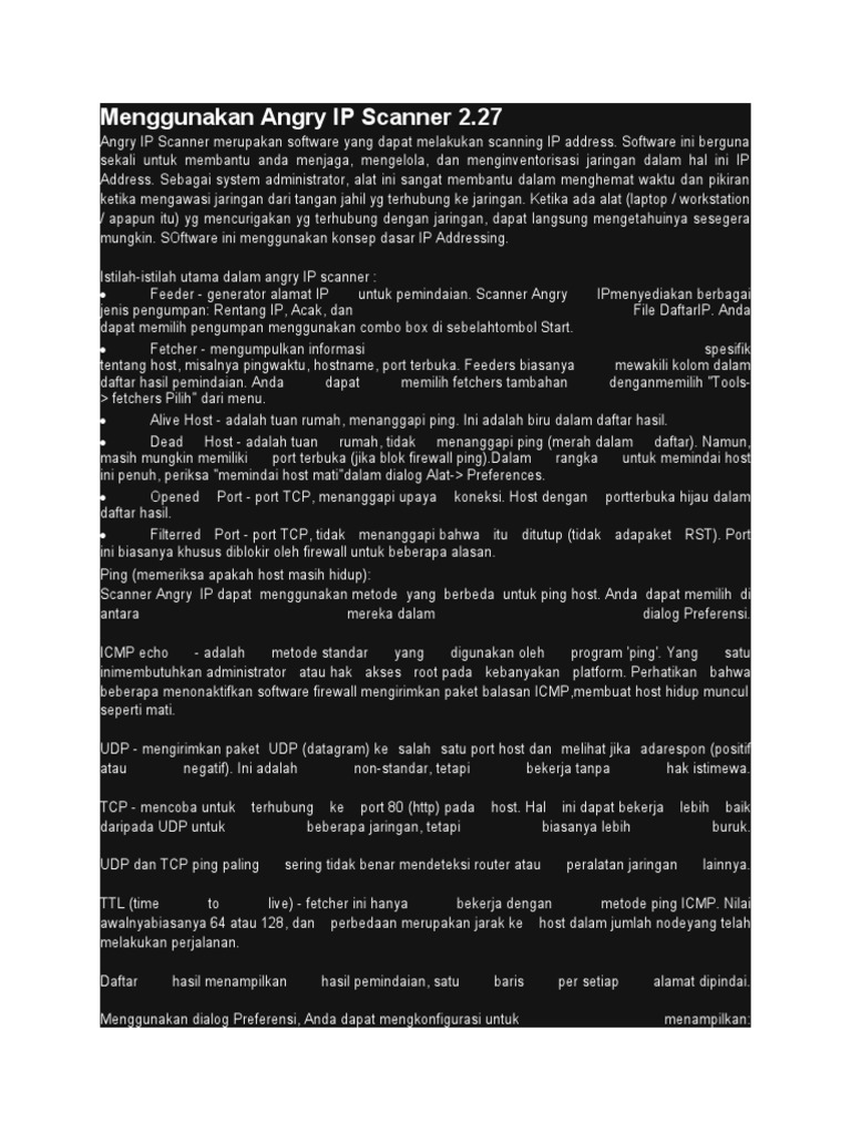 "Panduan Angry IP Scanner 2.27" | PDF