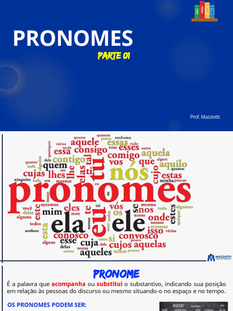 Cursos - PRONOMES | PDF | Pronome | Assunto (gramática)