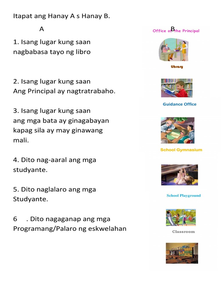 Itapat Ang Hanay A S Hanay B | PDF