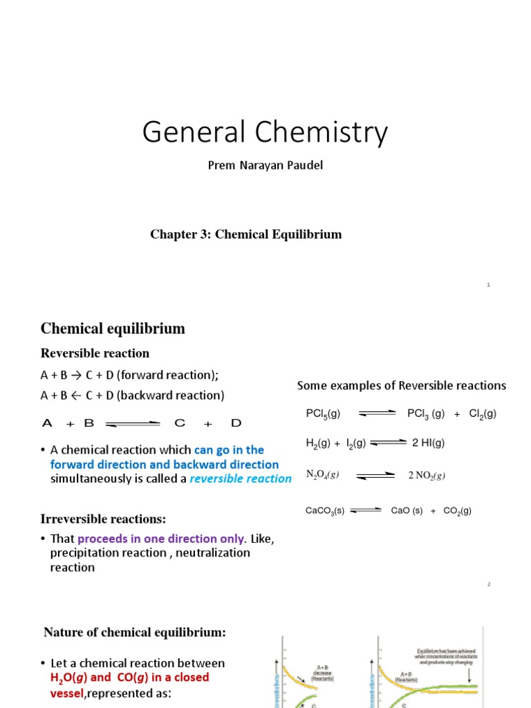 Chapter 3 Chemical Equilibrium | PDF | Reaction Rate | Chemical Reactions
