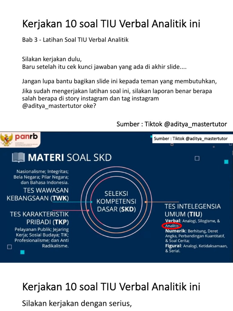 Latihan Soal CPNS TIU Verbal Analitik | PDF