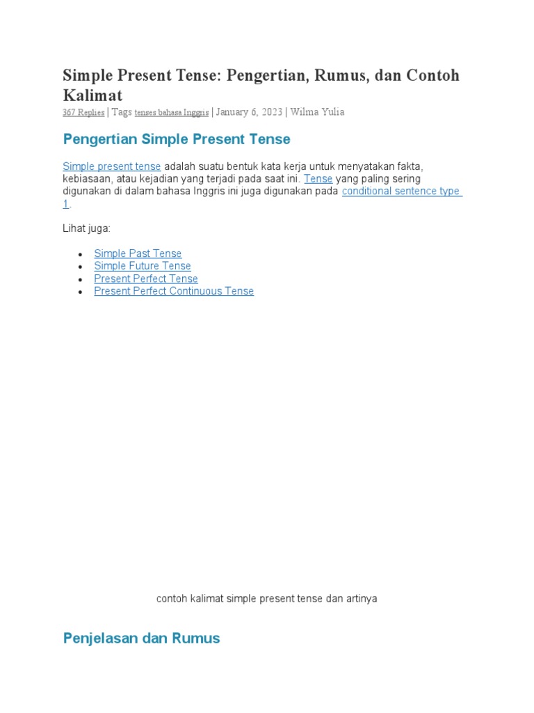 Simple Present Tense Pdf