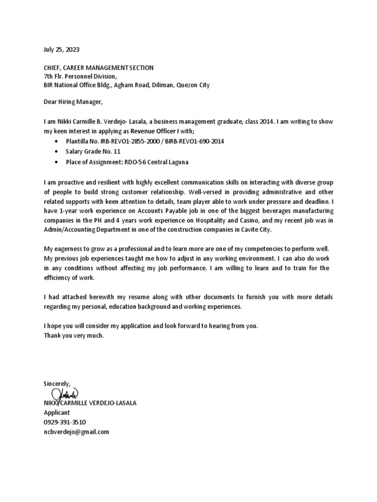 Letter of Intent - BIR | PDF