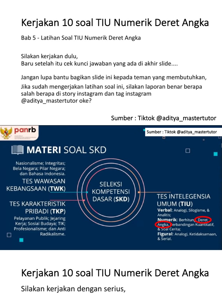 Latihan Soal CPNS TIU Numerik Deret Angka | PDF