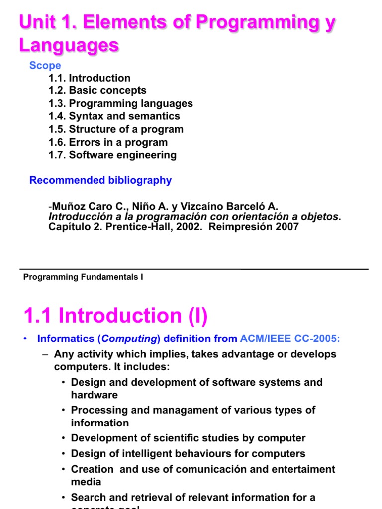 Unit 1 Fun Pro I1 | PDF | Programming Language | Computer Programming Unit 1 Fun Pro I1 | PDF | Programming Language | Computer Programming