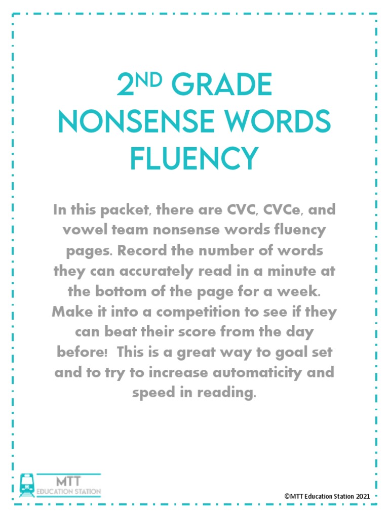 Nonsense-Words-Fluency G2 MTTES | PDF | Wellness