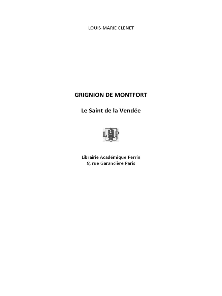 Saint Louis G. Le Saint de La Vendée - Testo-Corretto - Clenet | PDF ...