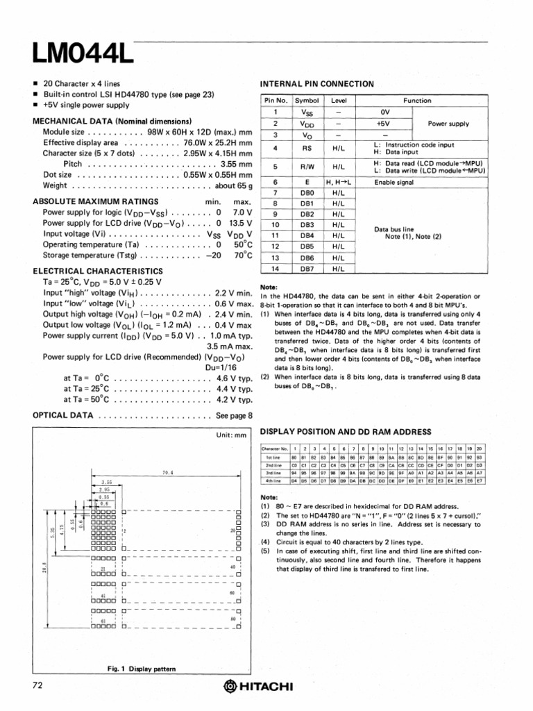 LM044L Hitachi | PDF