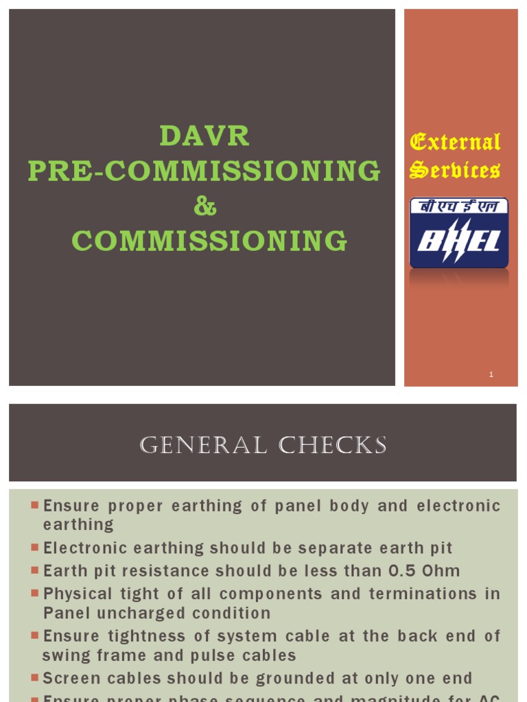 DVR Pre-Commissioning and Commissioning | PDF | Power Supply | Direct Current