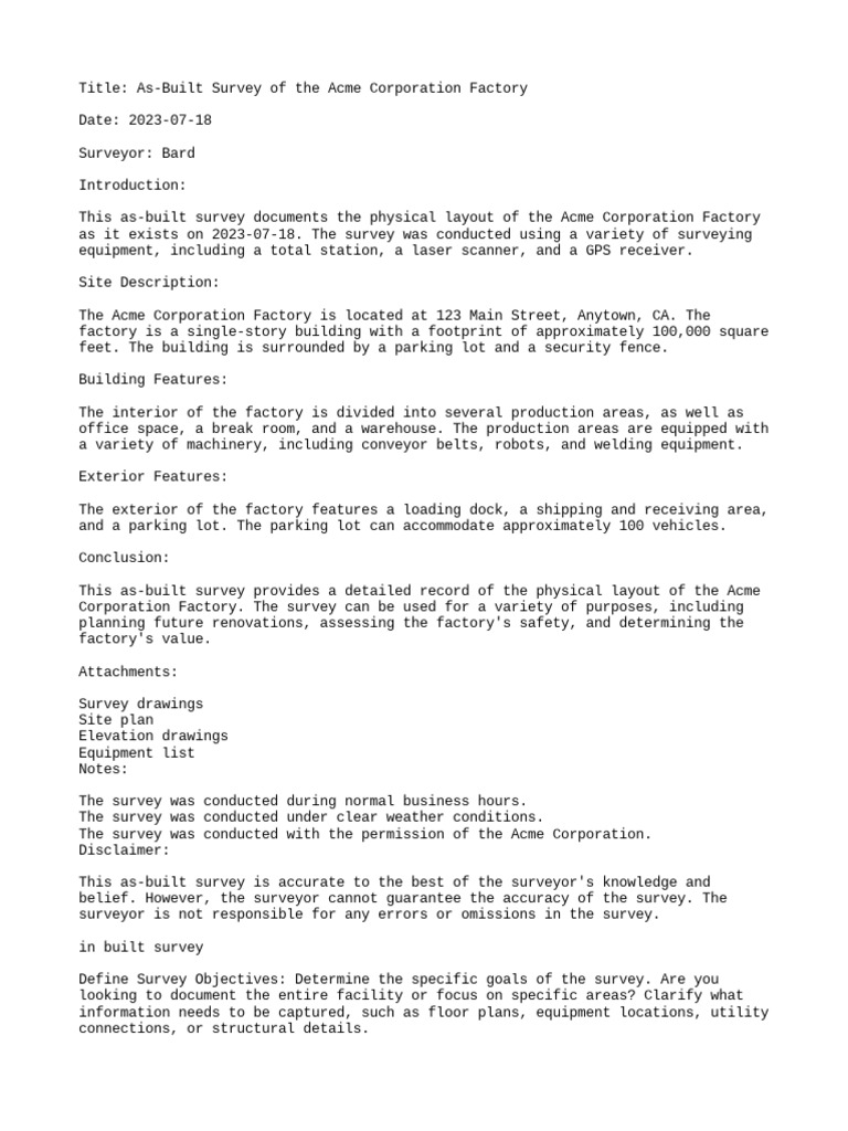 As Built Survey | PDF