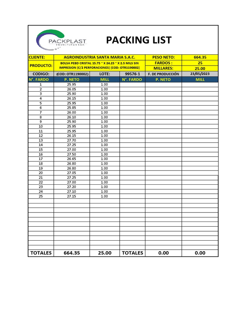 Bolsa Pebd Cristal 15.75 X 24.25 X 2.5 Milspallet 01 | PDF