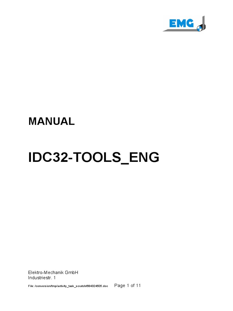 Manual IDC32 TOOLS GB | PDF | Computer File | Parameter (Computer Programming)