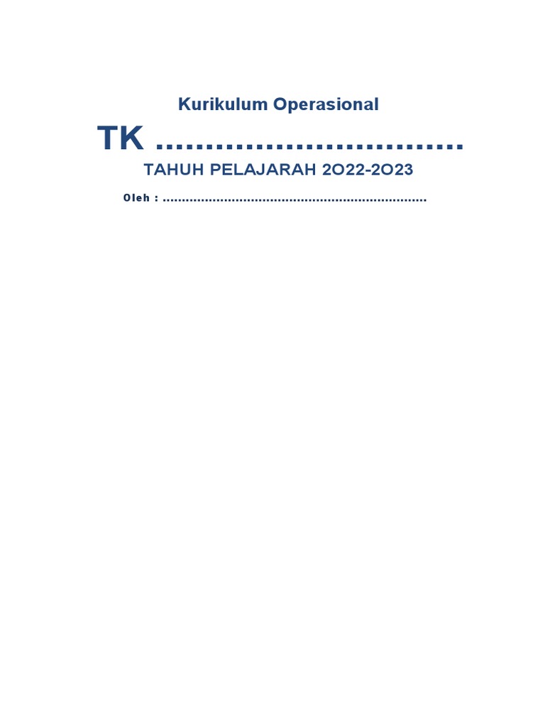 Contoh KOSP TK ........................... | PDF