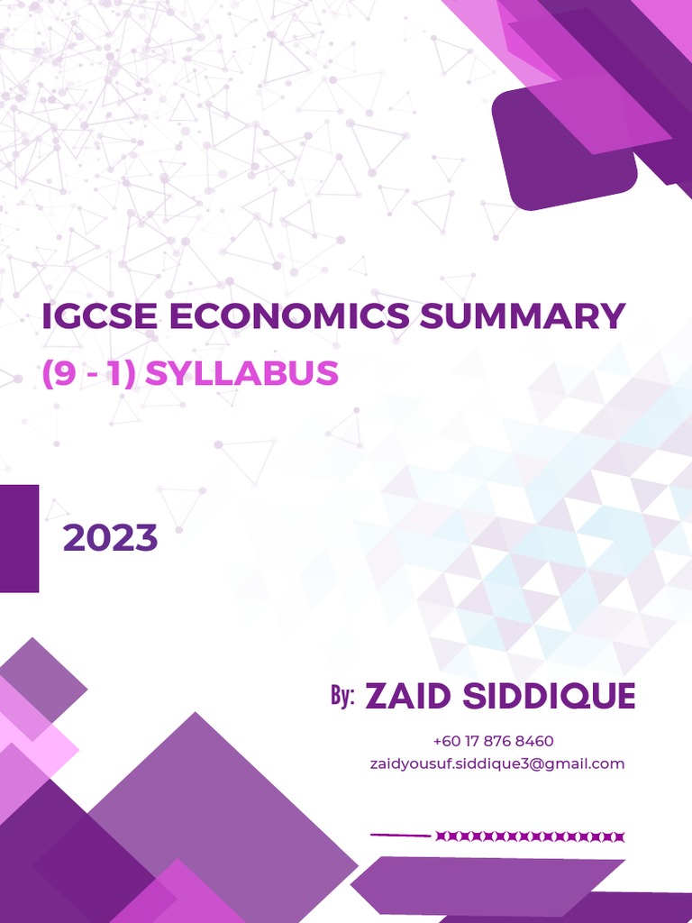 Igcse Economics Summary Updated Pdf Demand Elasticity Economics