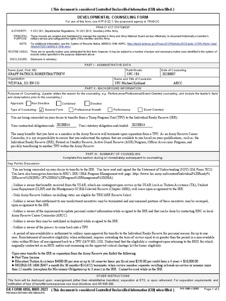 GRAFF DA4856 IRR Exit Counseling | Download Free PDF | Government