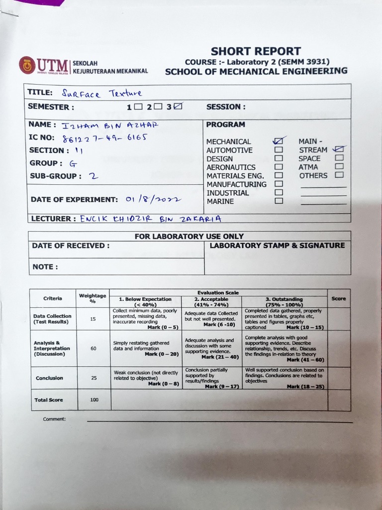 G2-Izham Bin Azhar-Surface Texture | PDF