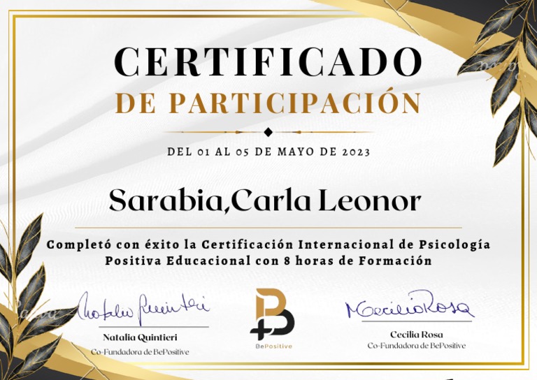 Certificación en Psicología Positiva 2023 | PDF